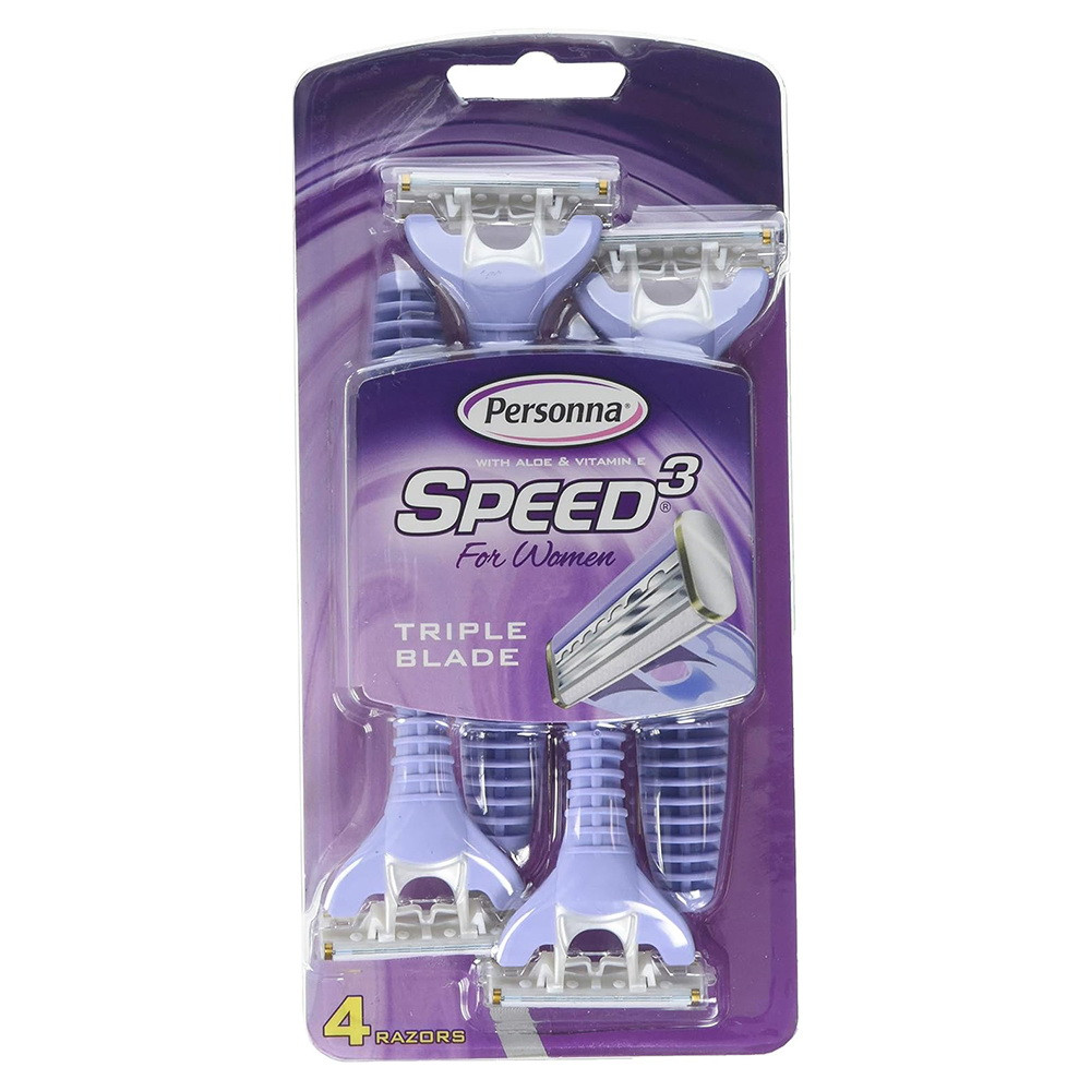 Personna Speed 3 Triple Blade Pivoting Head Disposable Razor For Women ...