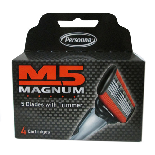 M5 Magnum Razor cartridge Blades with Trimmer, 4 Count Refill Blades ...