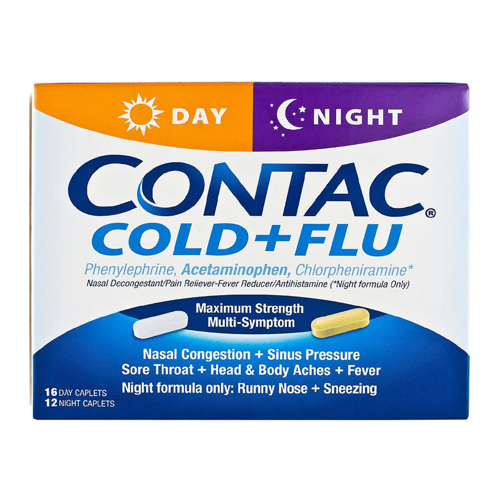 Contac Cold Plus Flu Day And Night Caplets, 28 Ea