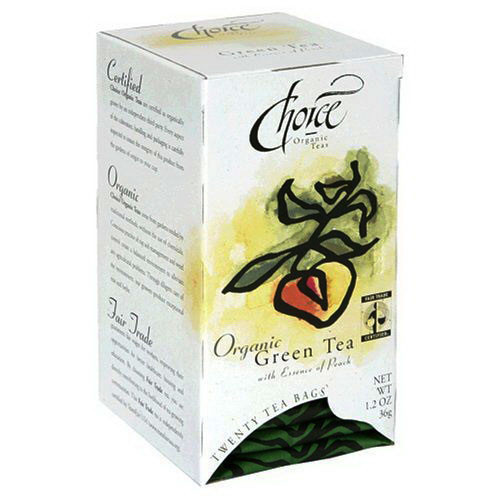 Choice Organic Teas Organic Green Tea with Essence of Peach 20Ea