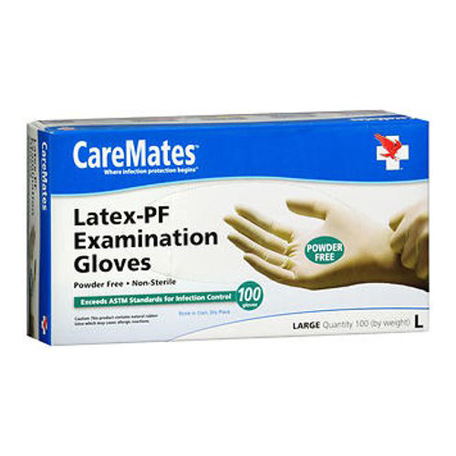 Caremates Disposable Medical Exam Gloves Latex Powder Free, Large, 100 ...
