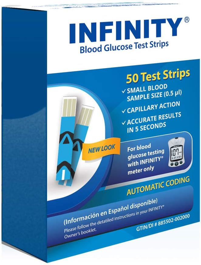 Infinity Automatic Coding Blood Glucose Monitoring Test Strips, 50 Ea ...