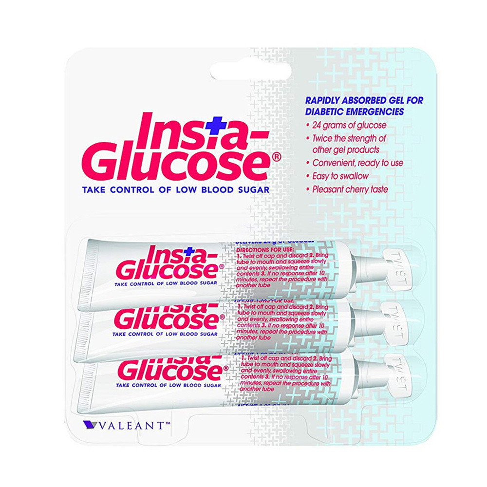 Insta Glucose Gel Take Control of Low Blood Sugar 1.09Oz (31g) 3Ea