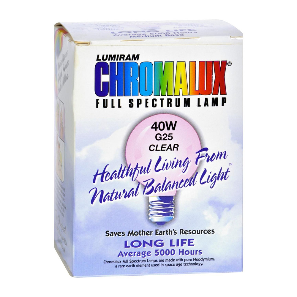 Chromalux Lumiram Full Spectrum 40Watt G25 Clear Lamp Natural Balanced ...