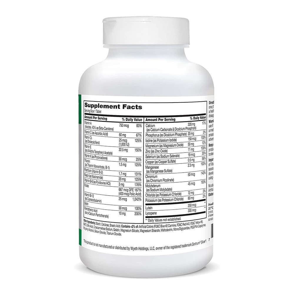 21st Century Sentry Senior Multivitamin Supplement Tablets, 265 Ea