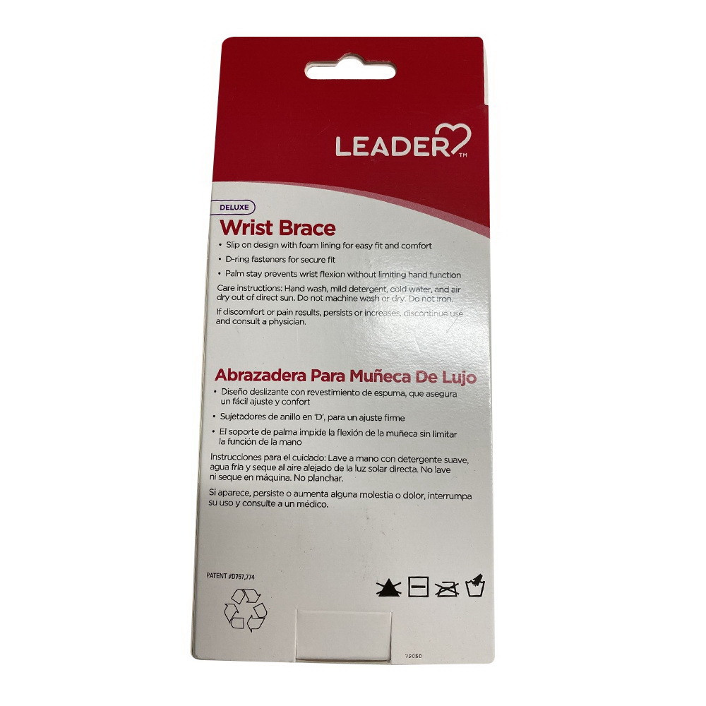 Leader Deluxe Wrist Brace, Black, 1 Ea
