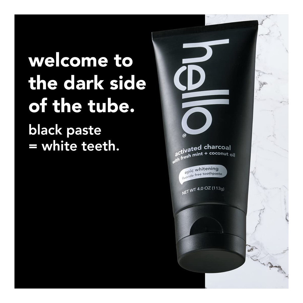 hello Activated Charcoal Epic Whitening Fluoride Free Toothpaste - 4 Oz