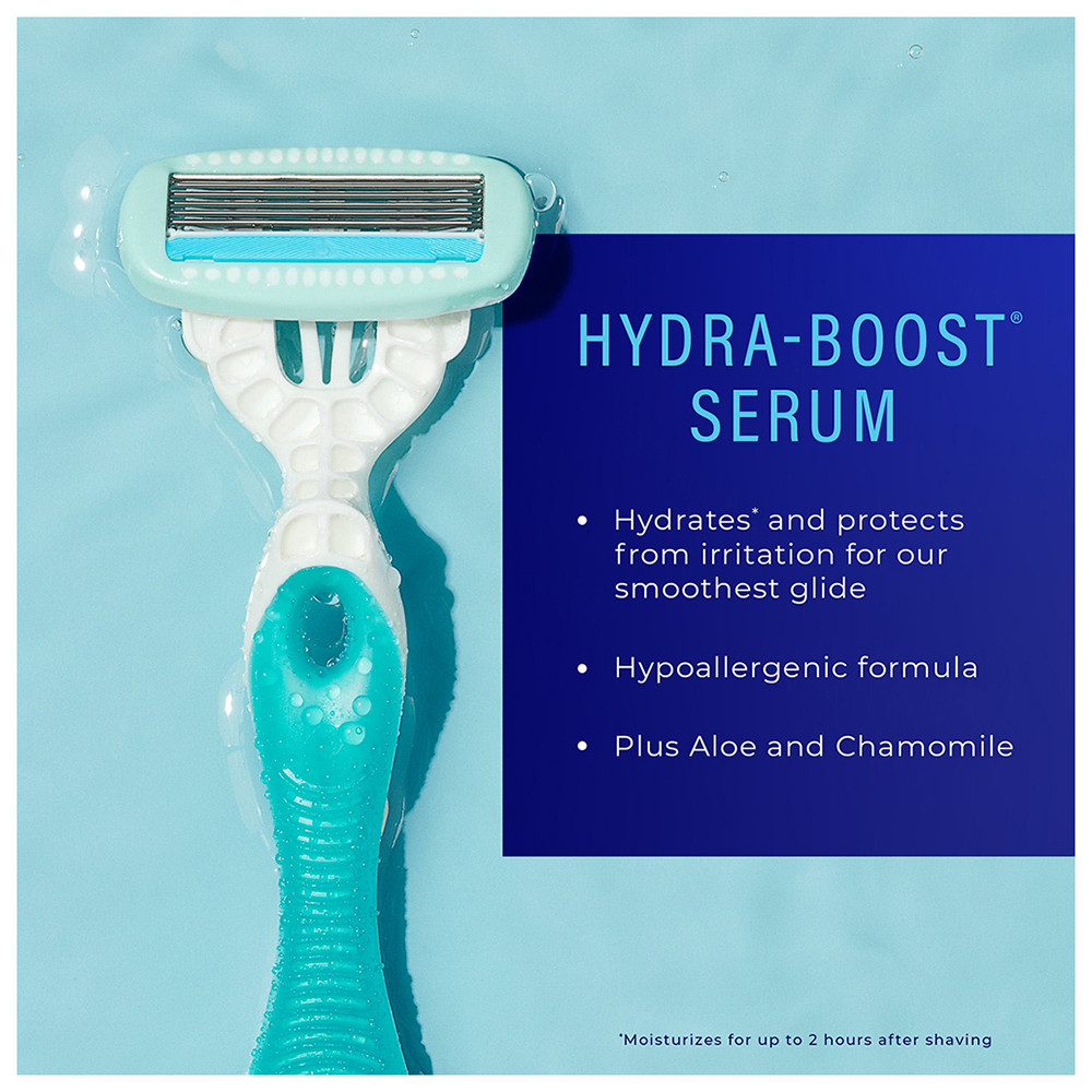 Schick Hydro Silk Disposable Razors for Women with Moisturizing Serum, 3 Ea