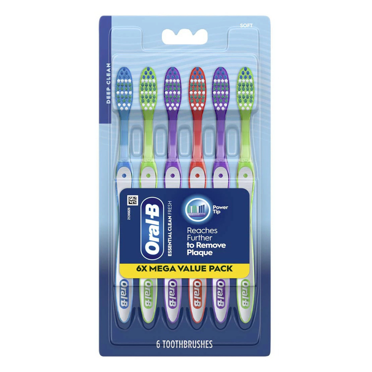 Oral B Essential Deep Clean Fresh Deep Plaque Removal Soft Power Tip 6 Ea