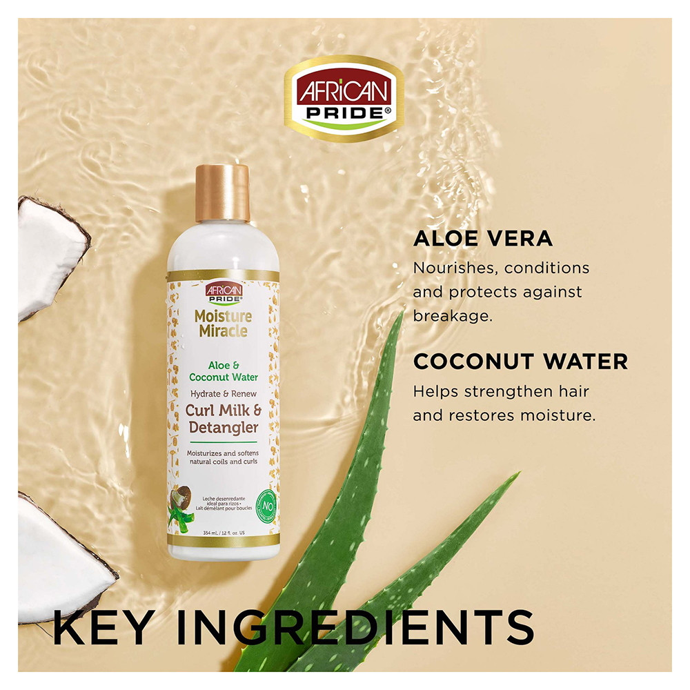 African Pride Hydrate and Renew Curl Milk and Detangler with Aloe and ...