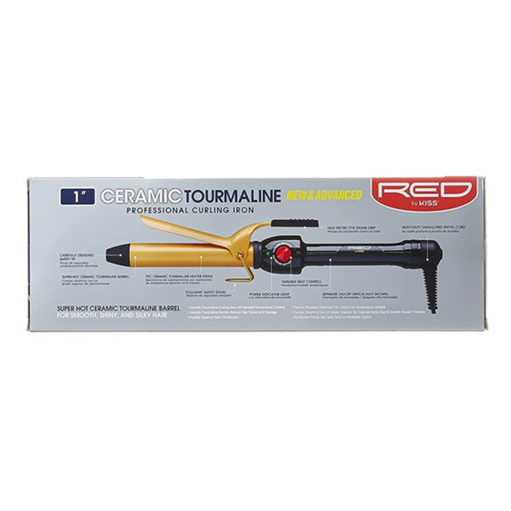 Kiss Red 1 Ceramic Tourmaline Curling Iron, 1 Ea