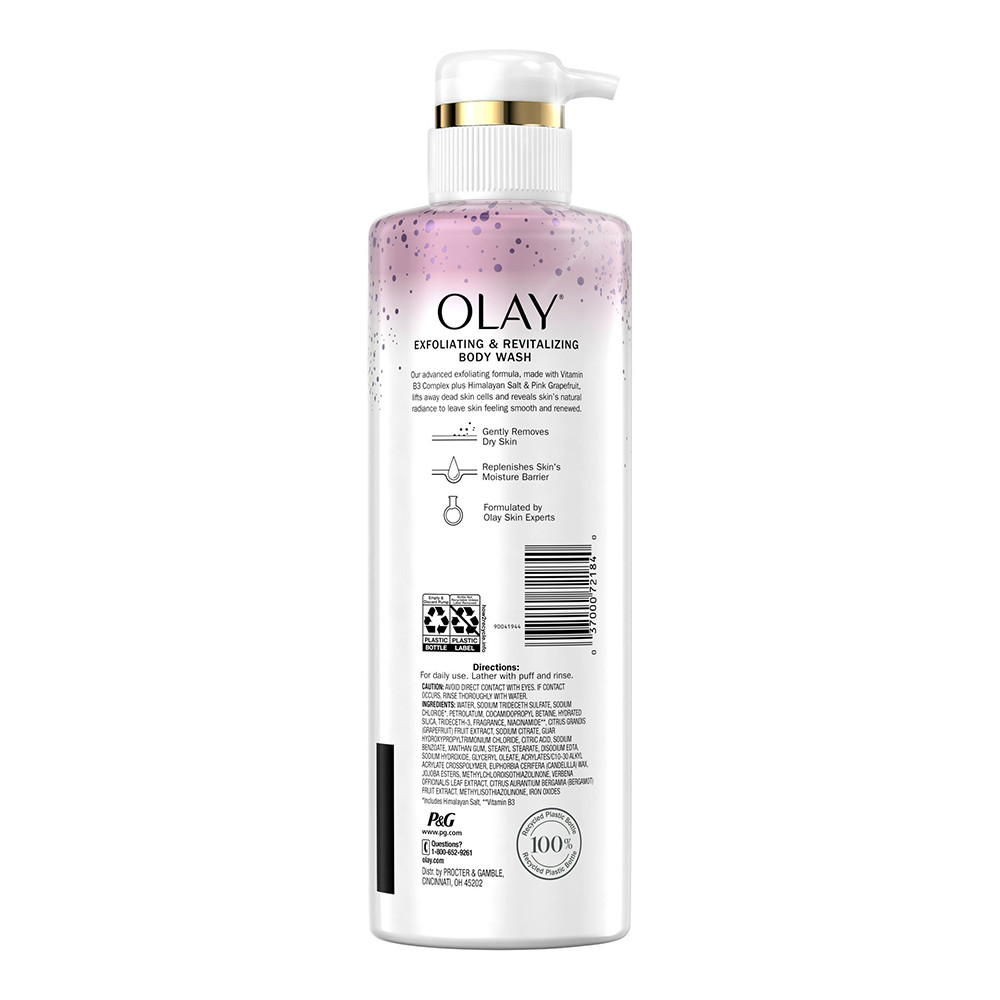 Olay Exfoliating & Revitalizing Body Wash with Himalayan Salt, Pink ...