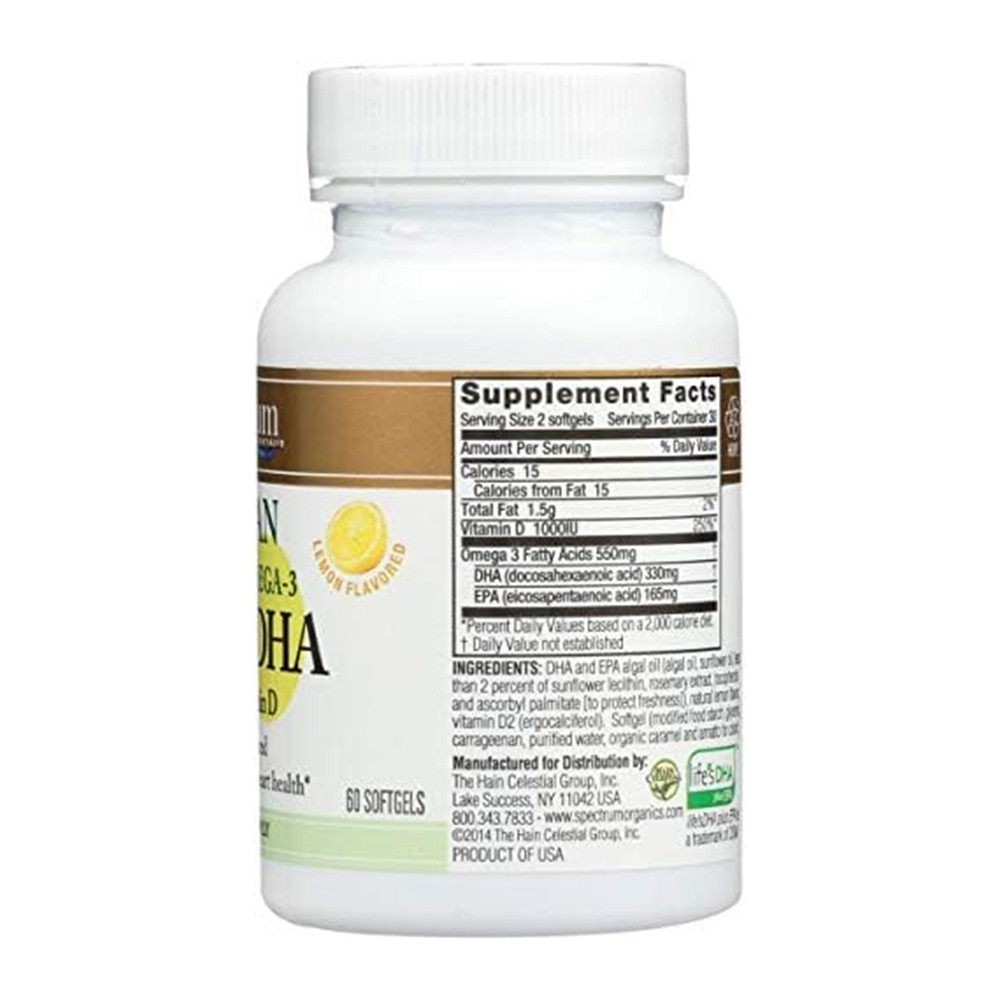 Spectrum Essentials Vegan Ultra Omega3 EPA and DHA with Vitamin D ...