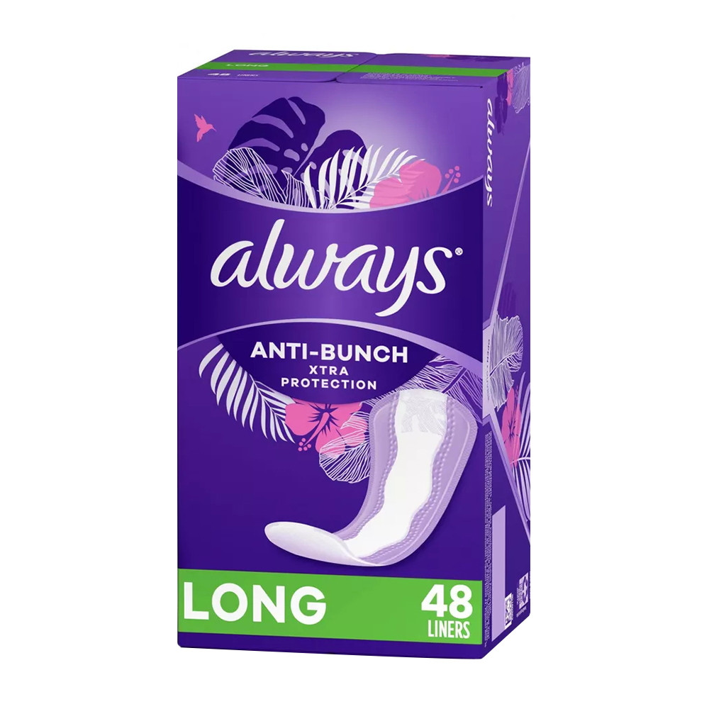 Always Anti Bunch Extra Protect Daily Long Liners for Leak Protection 48Ea