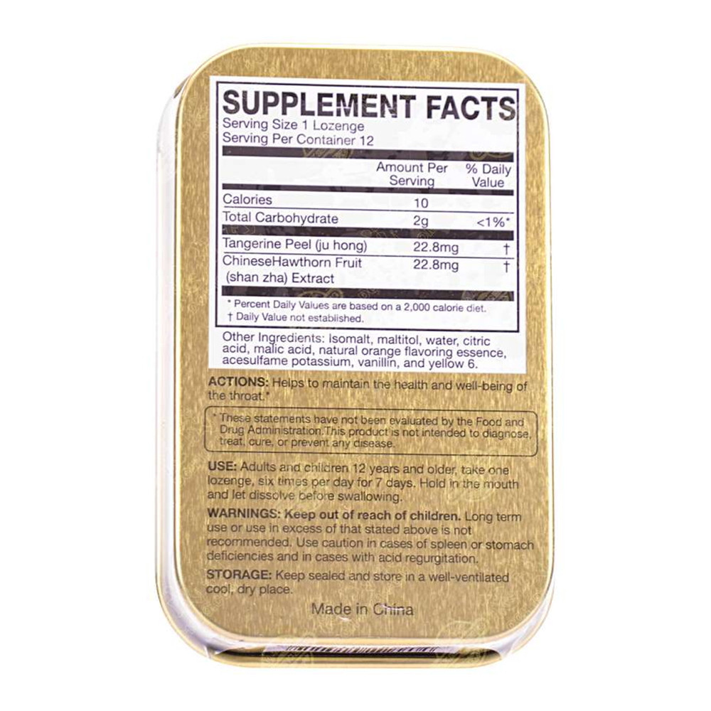 Solstice Medicine Golden Throat Lozenge Herbal Supplement, Orange ...