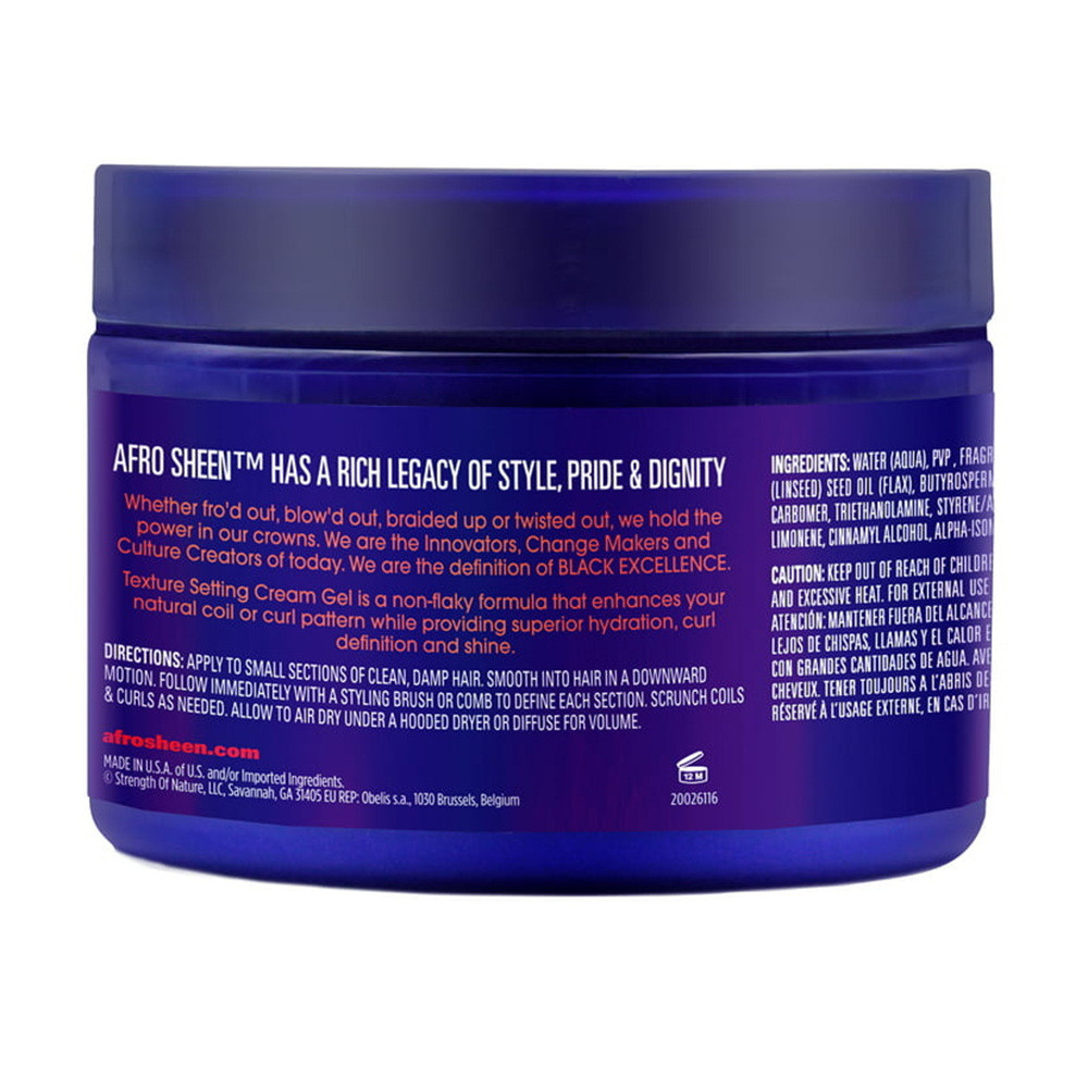 Afro Sheen Texture Setting Cream Gel for Styling and Defining Hair 12Oz ...