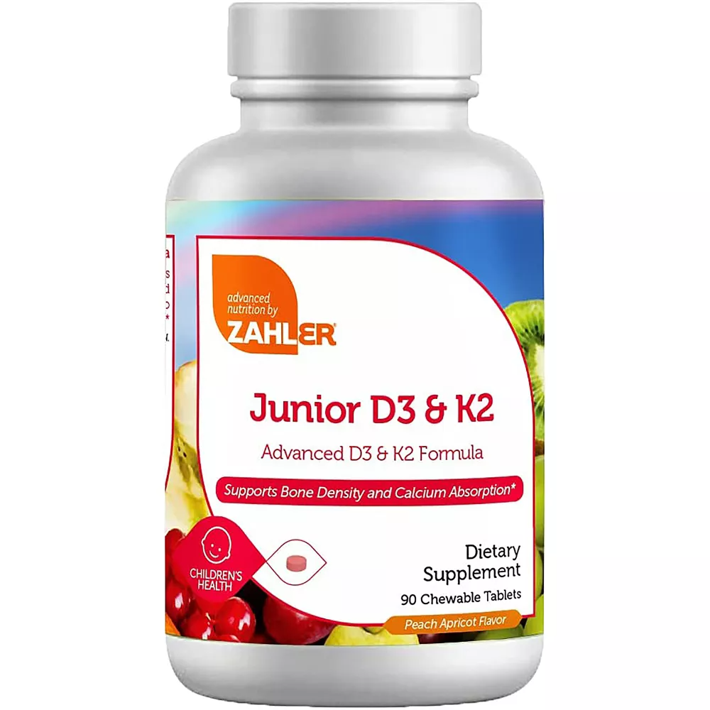 Zahlers Junior D3 And K2 Support Bones And Calcium Chewable Tablets ...