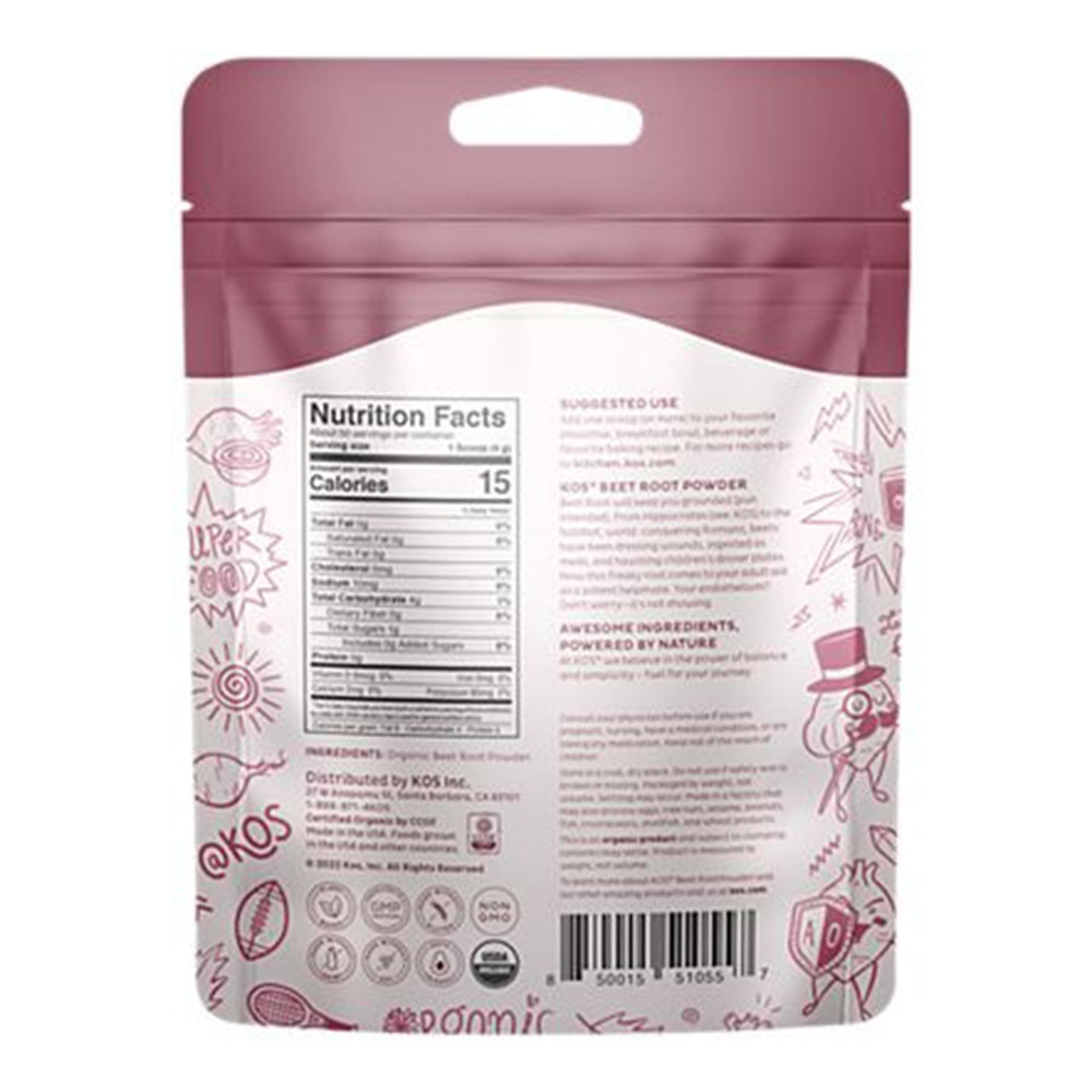 KOS Organic Beet Root Powder, Superfood Booster, 7.1 Oz