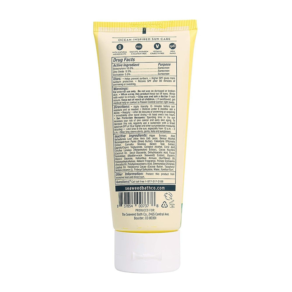 The Seaweed Bath Co Active Defense Sport SPF 50 Sunscreen Cream, 3.4 Oz