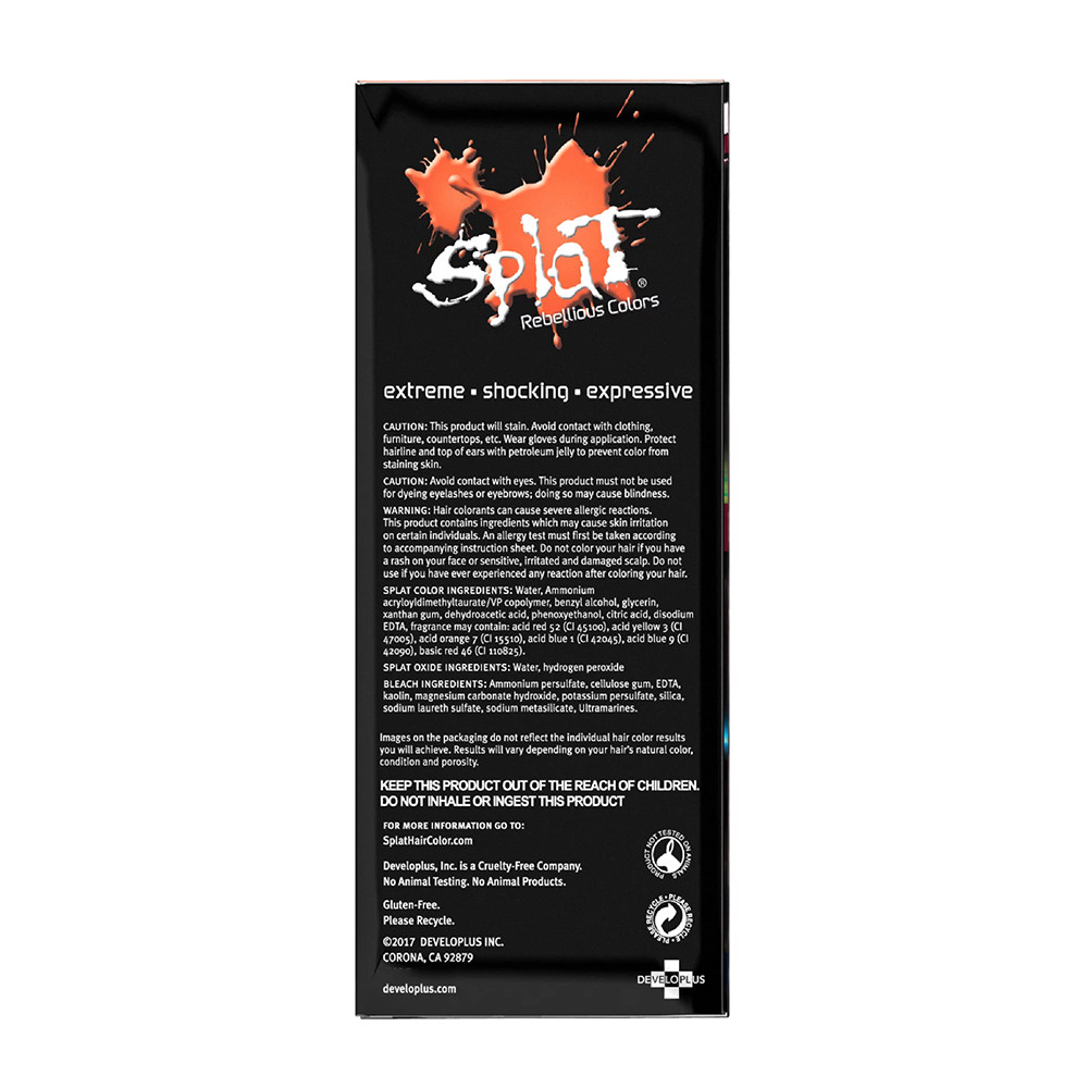 Splat Complete Hair Color Kit, Color, Bleach and Peroxide, Orange ...