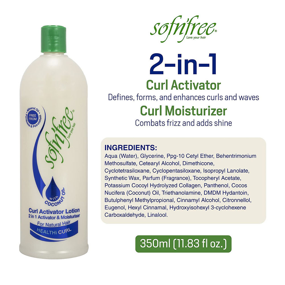 Sof N Free Curl Activator Lotion 2 In 1 Activator and Moisturiser, 11.84 Oz