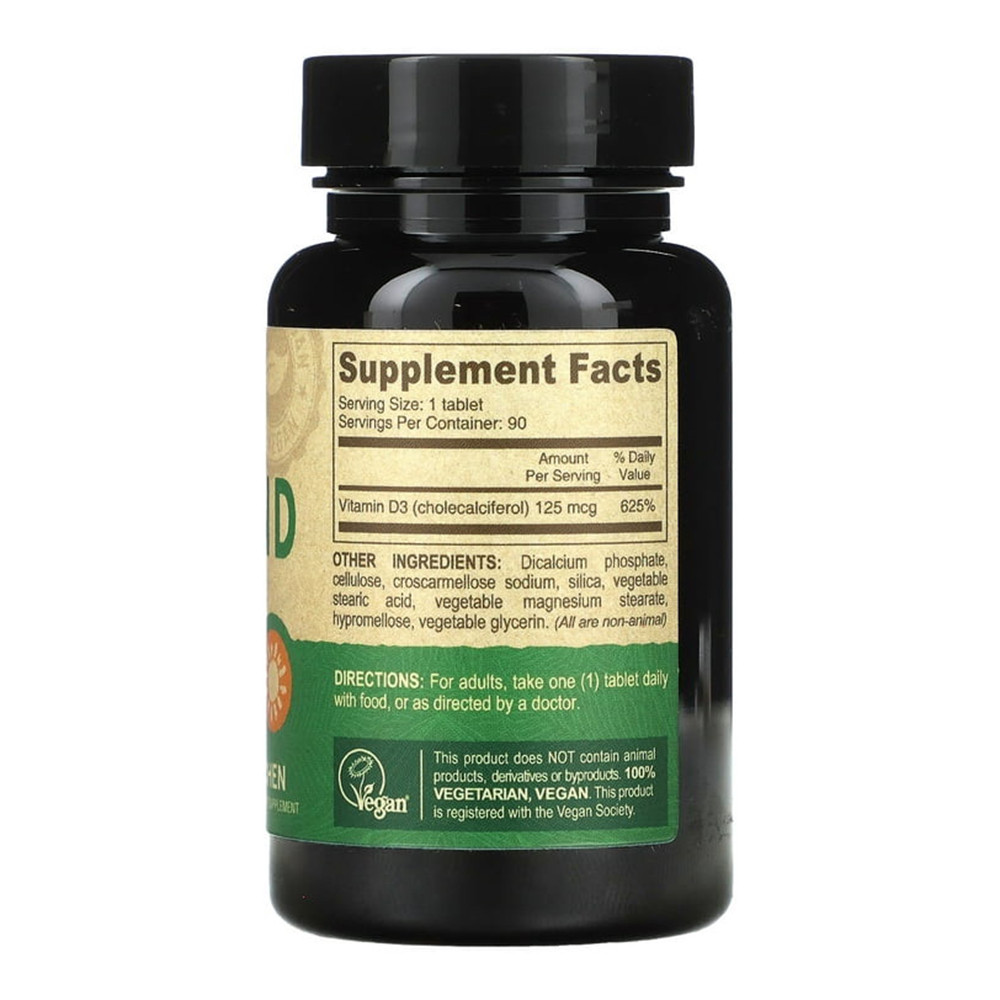 Deva Vitamin D3 5000 IU Tablets, 90 Ea