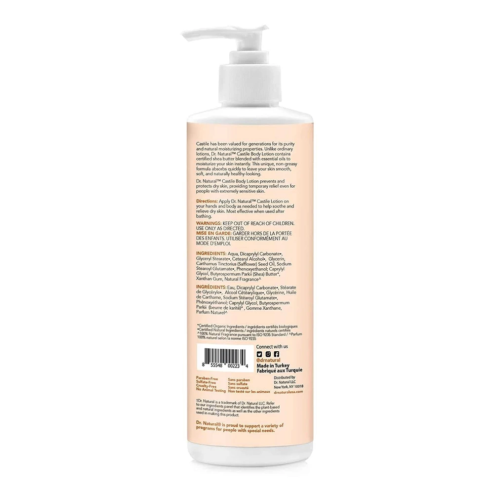 Dr Natural Castile Body Lotion Shea Butter and Vanilla Leaving Skin ...