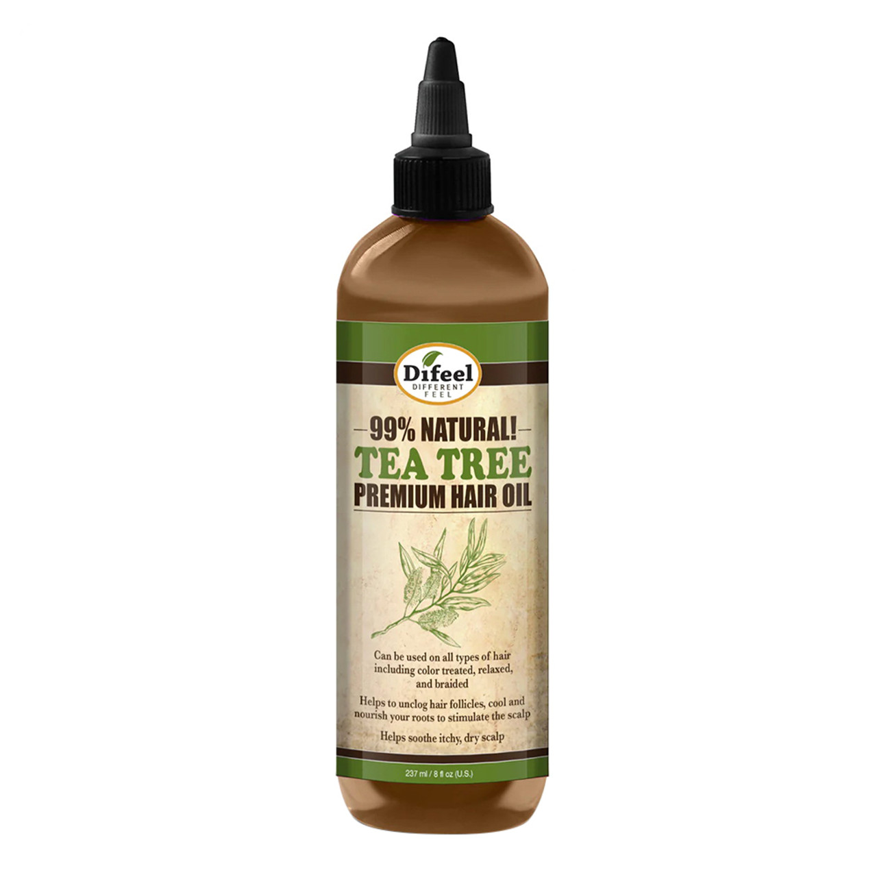 Difeel Natural Tea Tree Premium Hair Oil 8 Oz