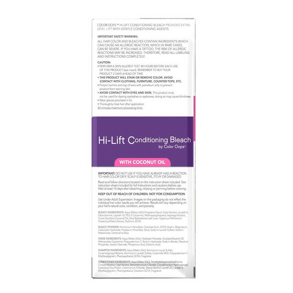 Color Oops Hi Lift Conditioning Bleach Kit with Coconut Oil, 1 Ea