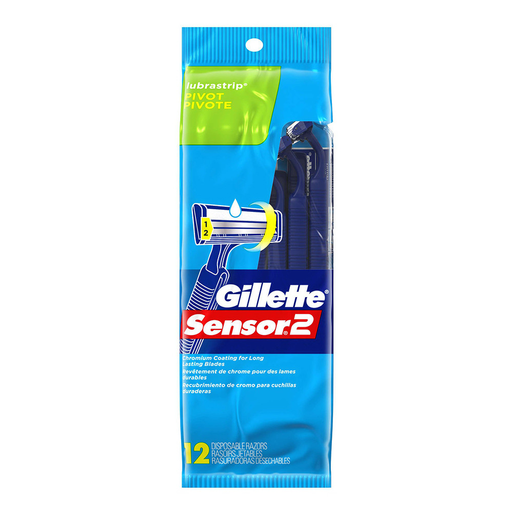 Gillette Sensor 2 Pivot Disposable Razors, 12 Ea