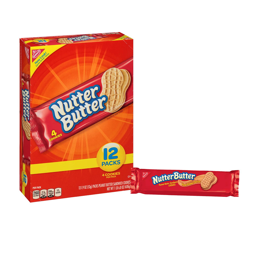 Nutter Butter Peanut Butter Sandwich Cookies, 1.9 Oz, 12 Ea