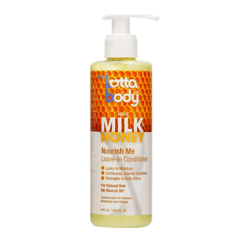 Lottabody Nourish Me Leave In Conditioner with Milk and Honey, 8 Oz