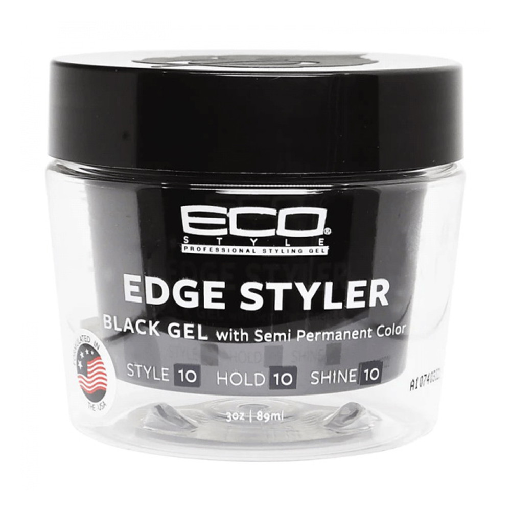 Eco Style Edge Styler Black Gel with Semi Permanent Hair Color 3Oz (89ml)