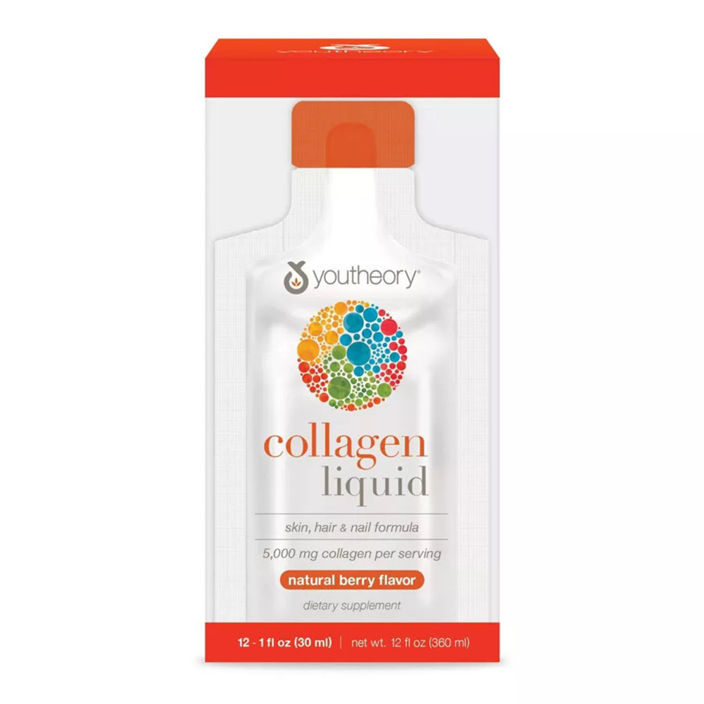 Youtheory Collagen Liquid For Skin, Hair And Nails, Natural Berry ...