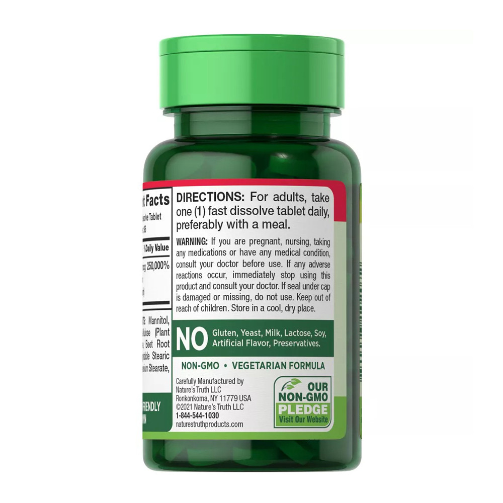 Natures Truth B 12 Vitamin 6000 Mcg Fast Dissolve Capsules, 36 Ea