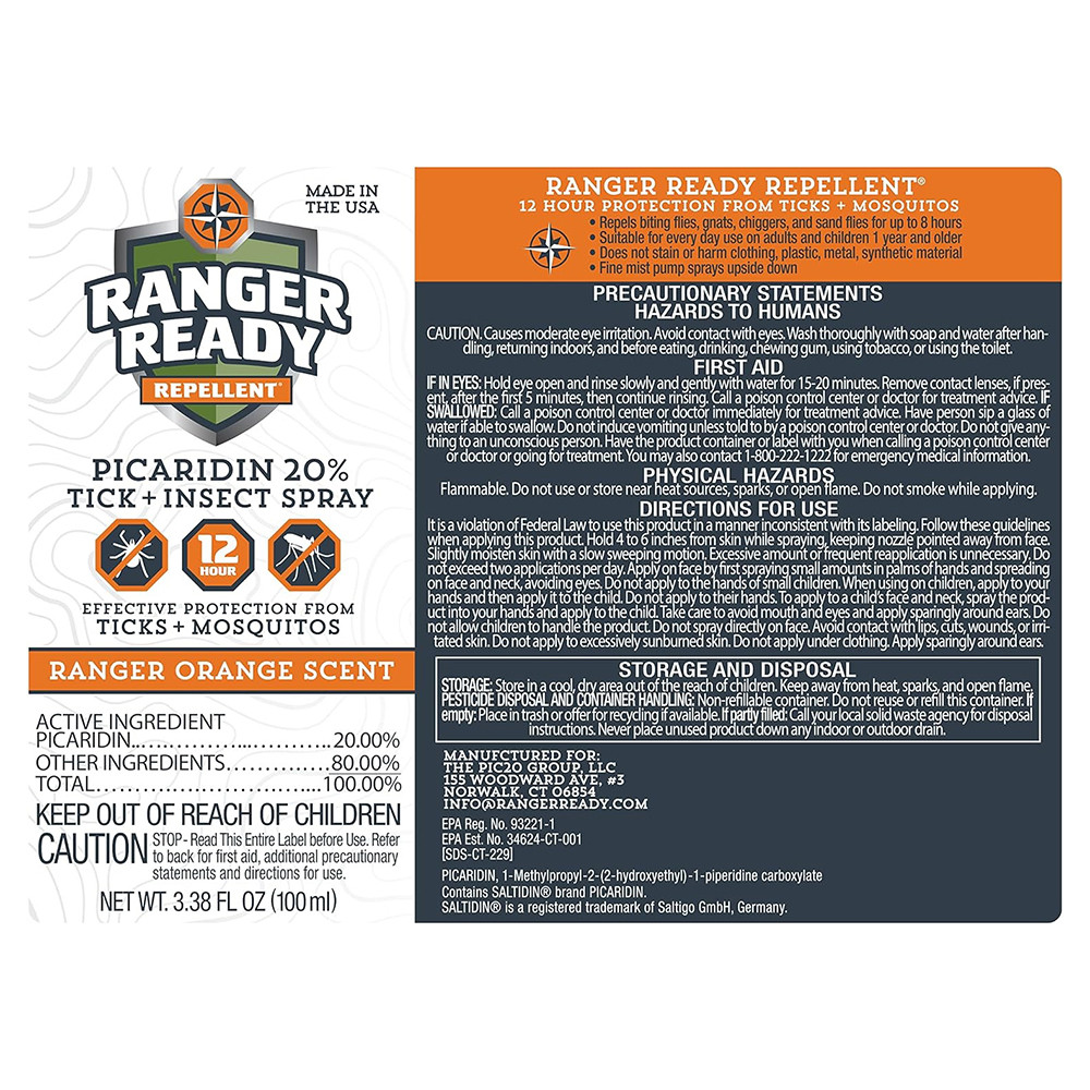 Ranger Ready Picaridin Insect Repellent Spray, Ranger Orange Scent, 3.38 Oz