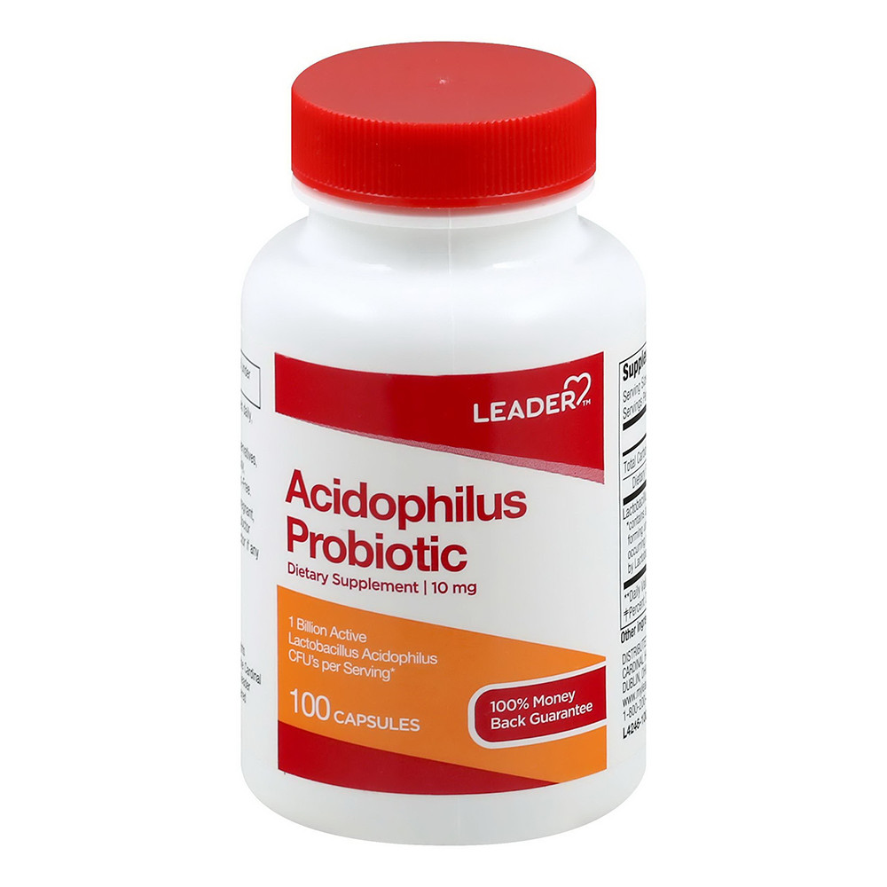 Leader Acidophilus Probiotic 10Mg Supplement Capsules, 100 Ea