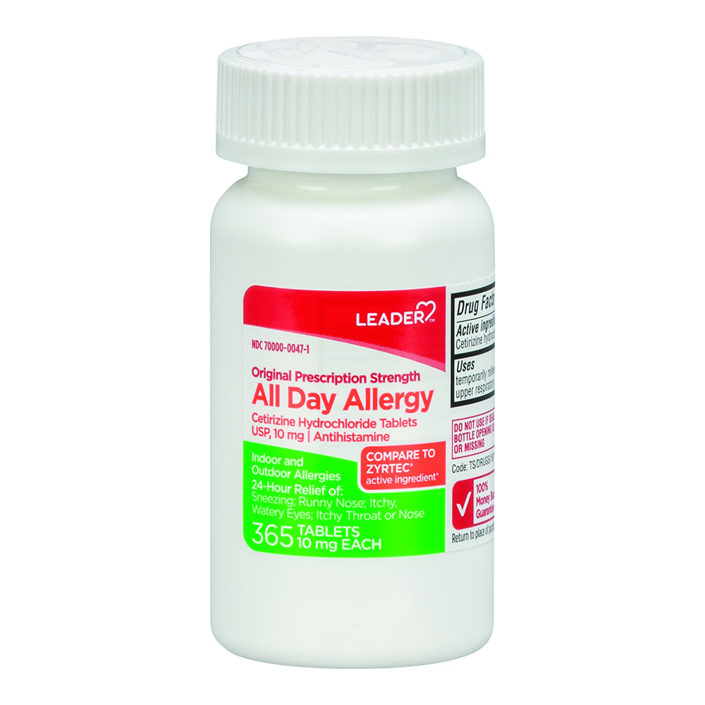 Leader All Day Allergy, 10 Mg Original Prescription Strength, Tablets ...