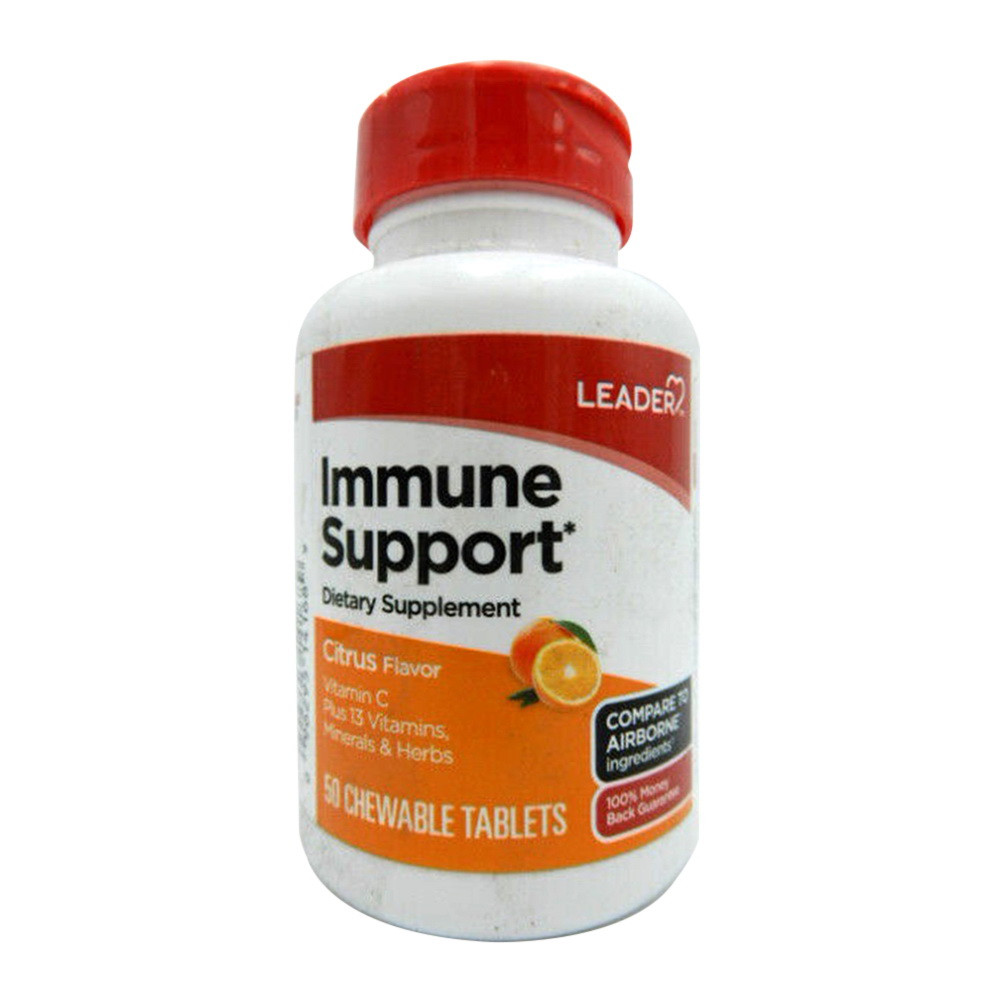 Leader Immune Support Dietary Supplement Chewable Tablets, Citrus ...