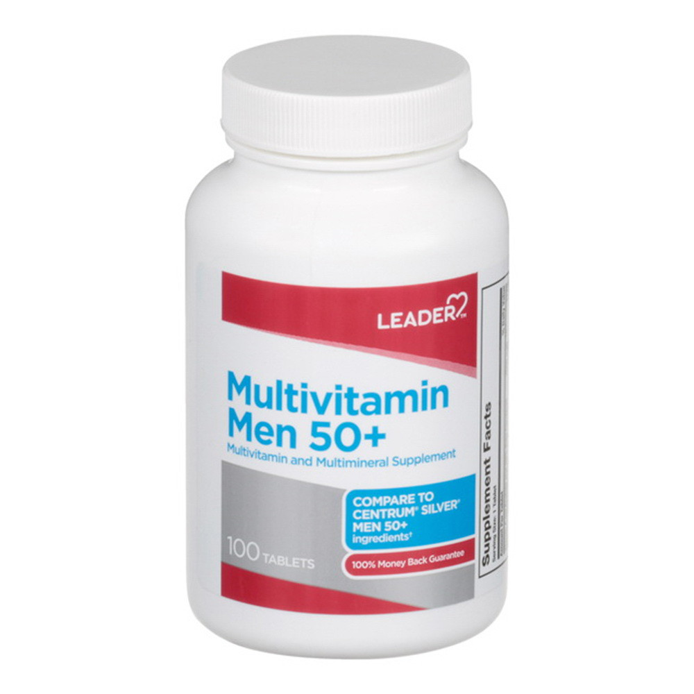 Leader Multivitamin, Men 50Plus, Tablets, 100 Ea