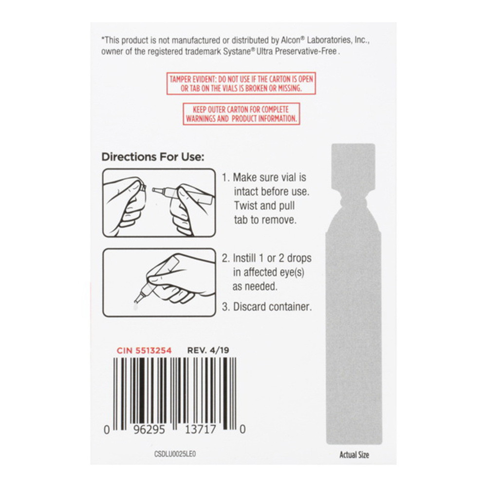Leader Ultra Lubricating Eye Drops, 25 Ea