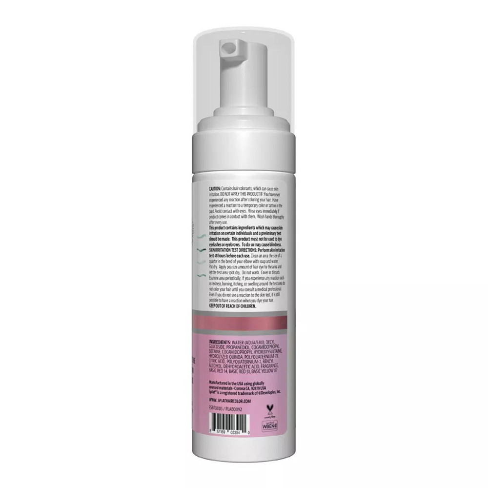 Splat Brilliant Toning Foam Temporary Hair Color, Rose Gold, 1 Ea