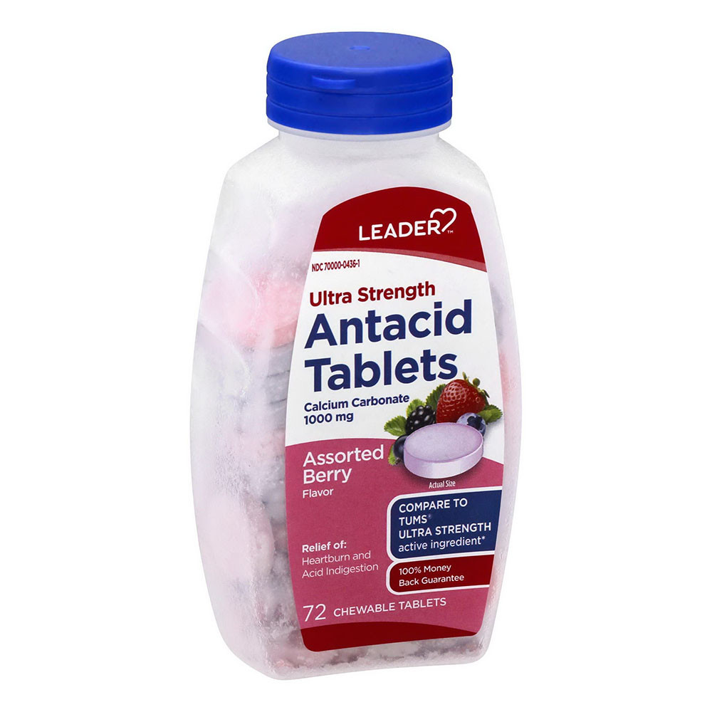Leader Antacid Tablets, Ultra Strength, Chewable Tablets, Assorted ...