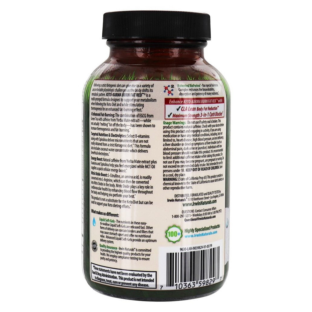 Irwin Naturals Keto Karma Burn Fat Red Tablets, 72 Ea