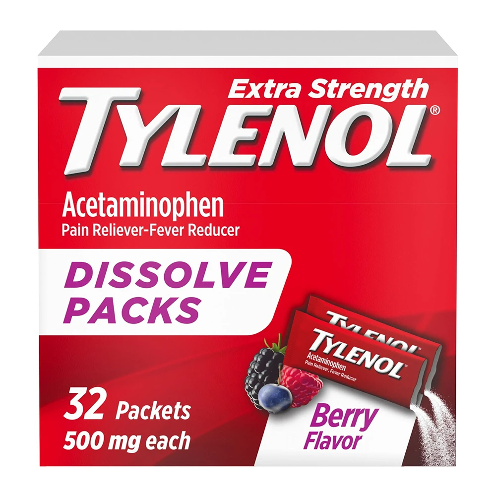 Tylenol Extra Strength Dissolve Packs with Acetaminophen Pain Reliever ...