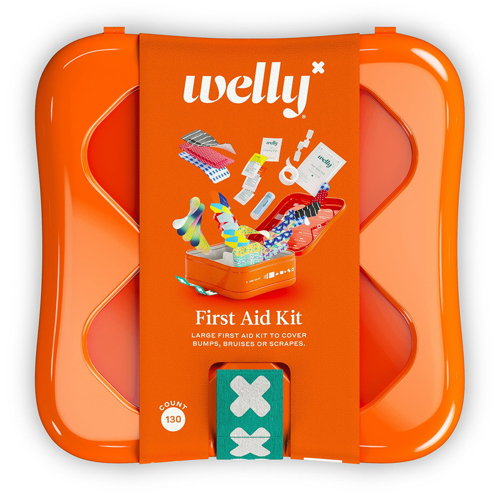 Welly First Aid Kit Assorted Bandages and Ointments, 130 Ea