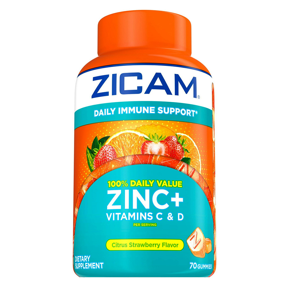 Zicam Daily Immune Support Zinc+ Vitamin C and Vitamin D Gummies ...
