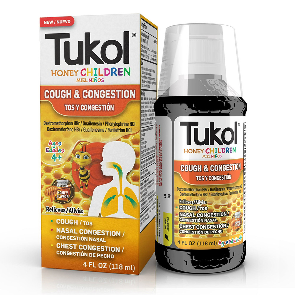 Tukol Children Cough and Congestion Relief Syrup with Honey, 4 Oz