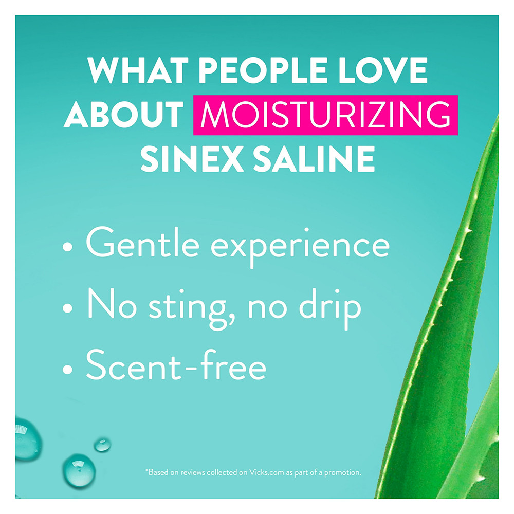 Vicks Sinex Saline Ultra Fine Nasal Mist Spray with Aloe, 5 Oz