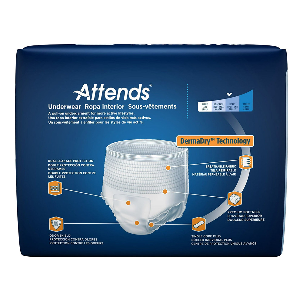 Attends Incontinence Underwear Briefs Large, 18 Ea